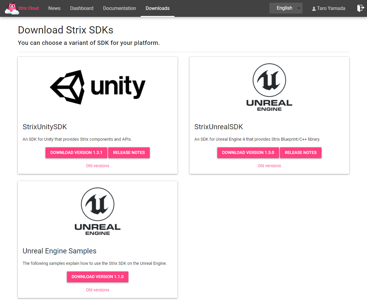 Download Page — Strix Cloud User's Guide