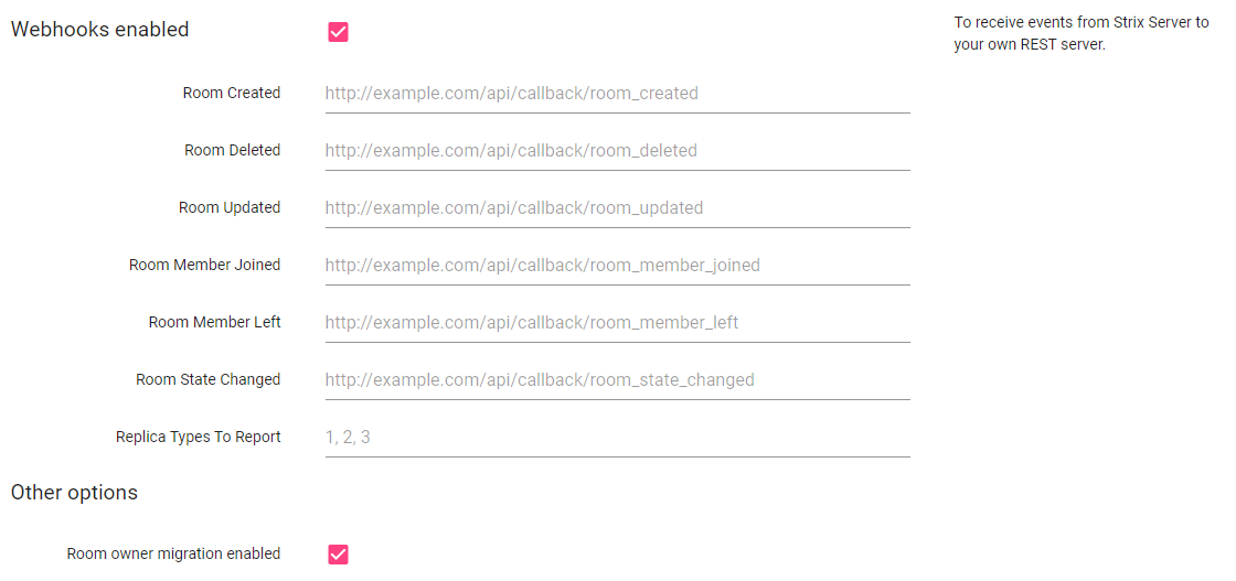 Webhook Settings — Strix Cloud User's Guide